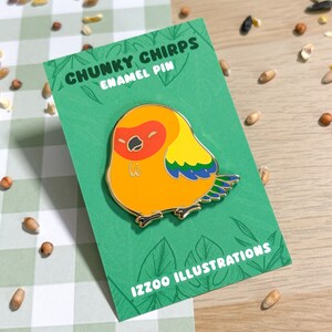 Sun Conure Parrot Enamel Pin, Cute Kawaii 1.5 Inch Enamel Pin, Chubby ...