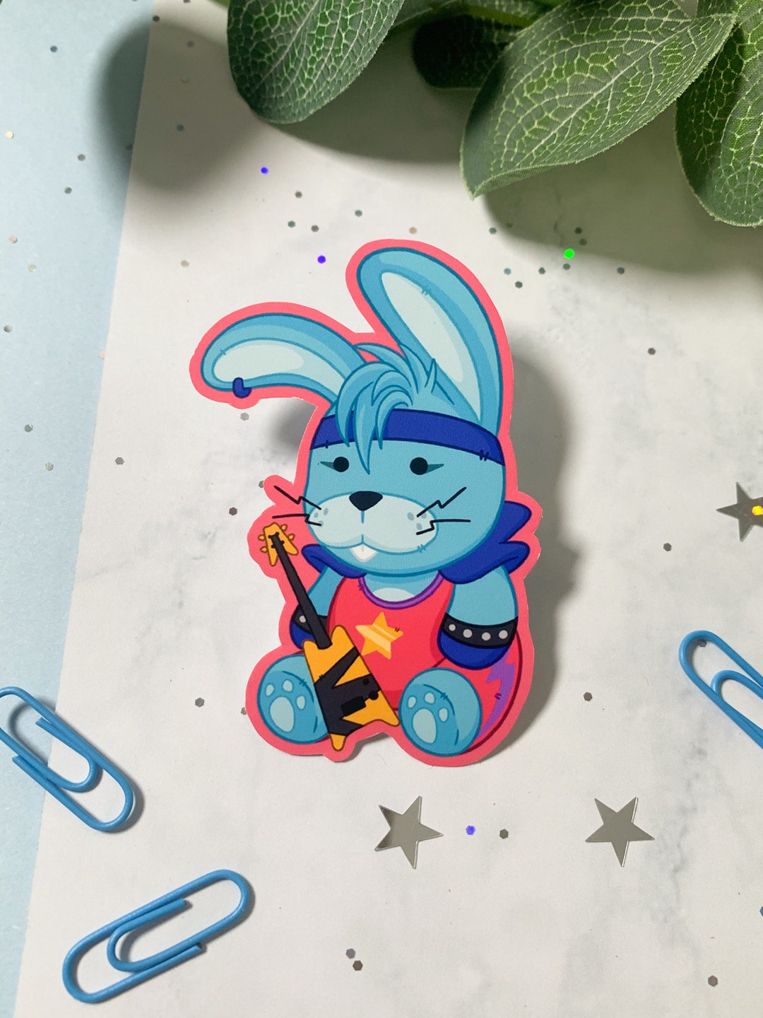 FNAF Glamrock Bonnie Sticker Waterproof Gaming Sticker FNAF - Etsy UK