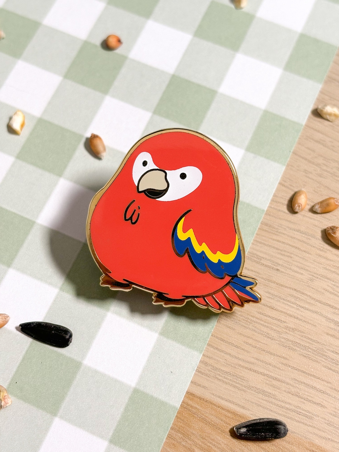 Scarlet Macaw Enamel Pin: Exotic Bird Pet Pin - Etsy