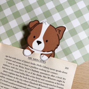 Border Collie Peeking Bookmark, Cute Dog Book Lover Gift, Animal Loving ...