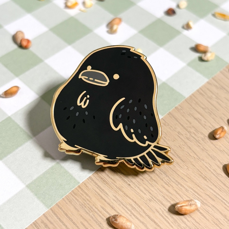 Raven Enamel Pin - Etsy