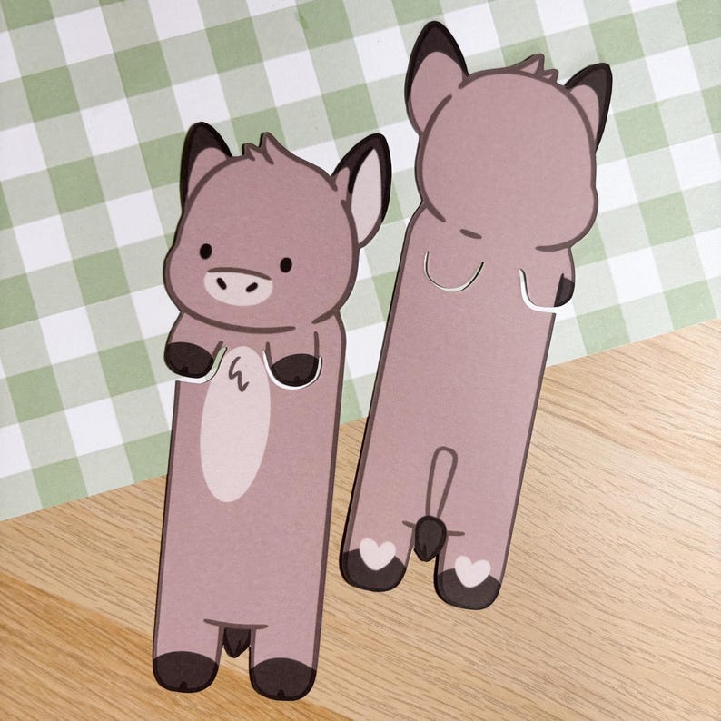 Donkey Peeking Bookmark, Cute Book Accessory, Cottage Core Bookmark ...