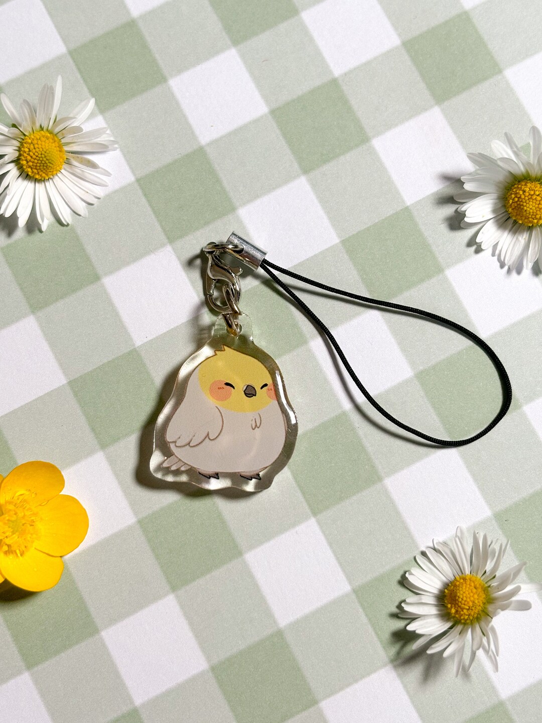 Chunky Lutino Cockatiel 1 Inch Phone Charm Lutino Cockatiel Bird Charm ...