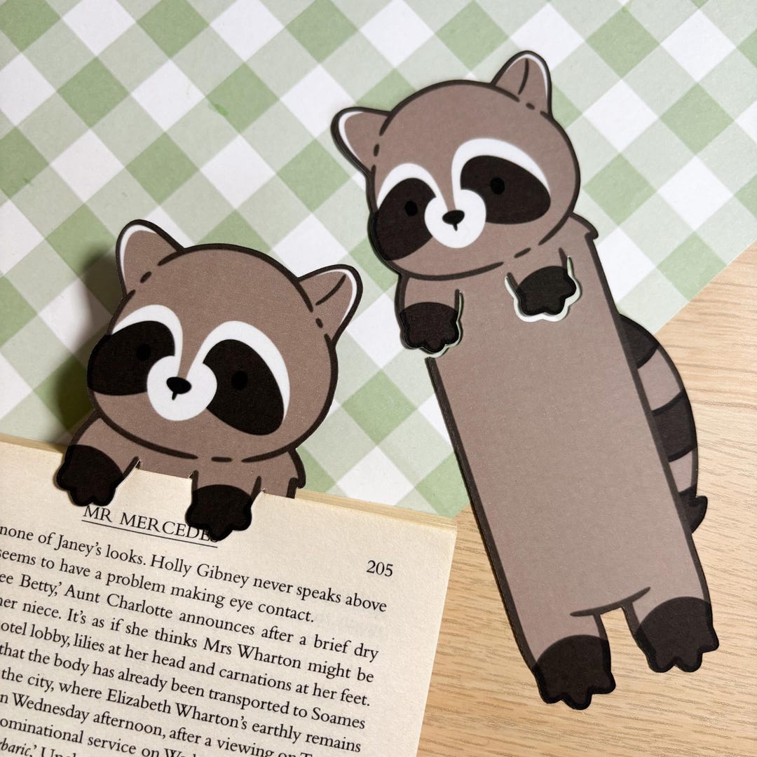 Raccoon Peeking Bookmark, Cute Trash Panda, Animal Lover, Book Lover ...