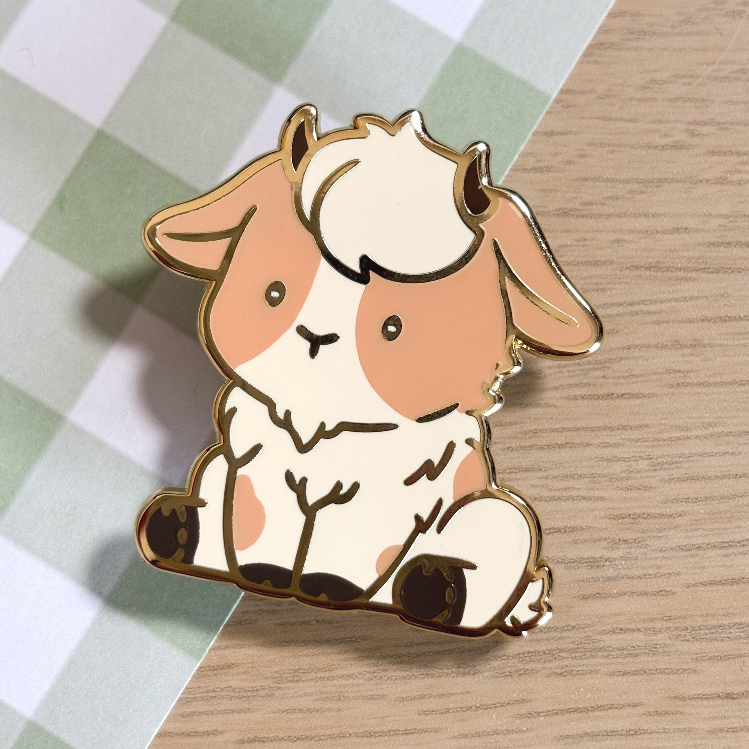 Cute Goat Enamel Pin, Goat Lover Gift, Cottage Core Enamel Pin, Cute ...