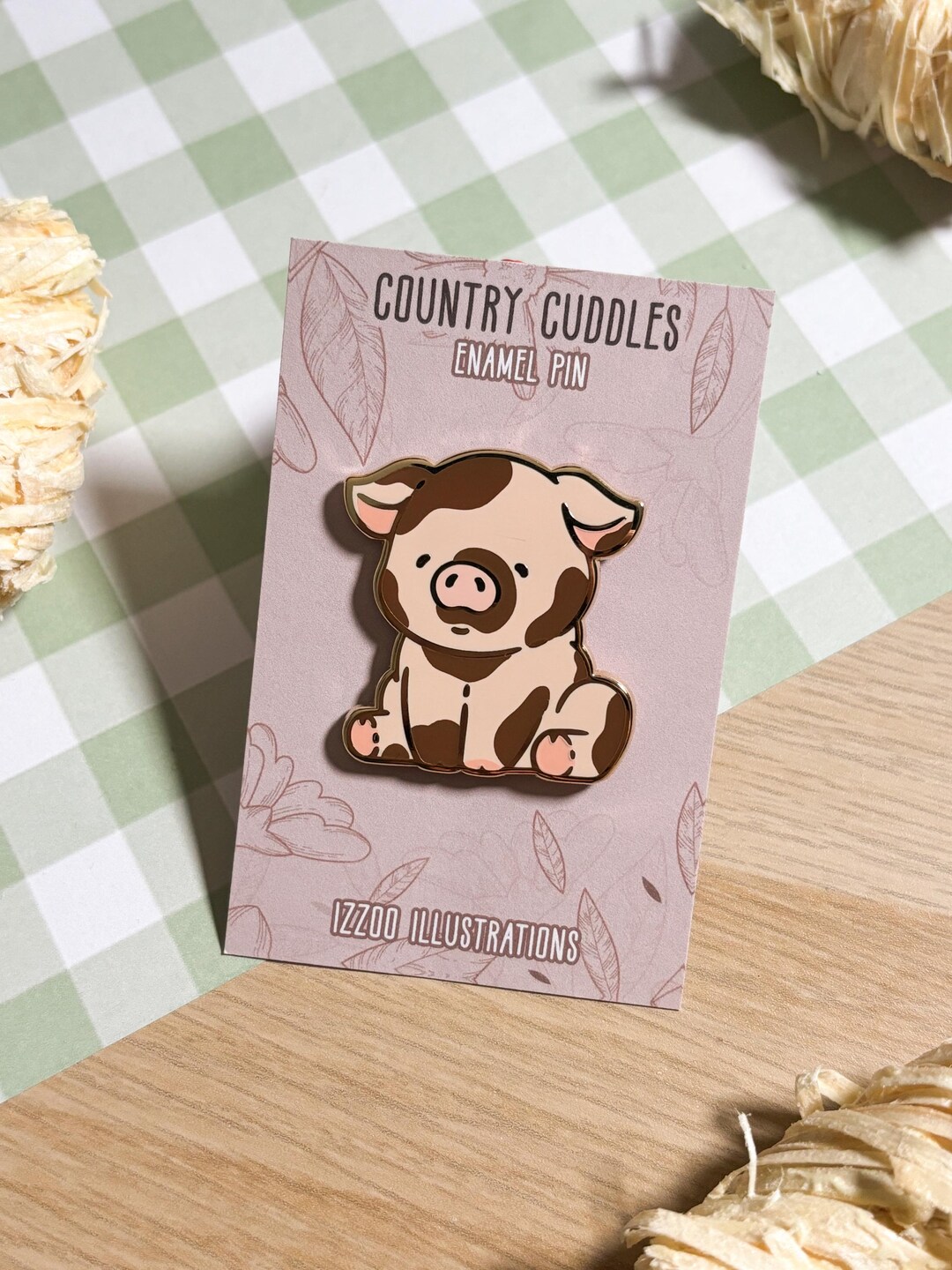 Muddy Pig Enamel Pin, Farm Animal Enamel Pin, Piglet Pin, Gift for ...