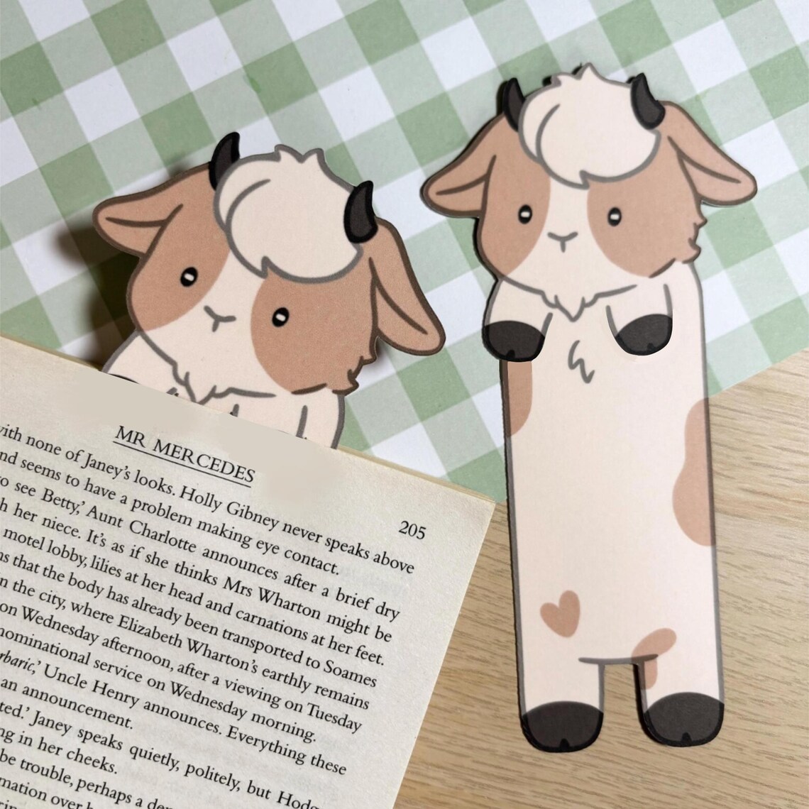 Goat Bookmark, Cute Animal Stationery, Goat Lover Gift, Farm Animal ...