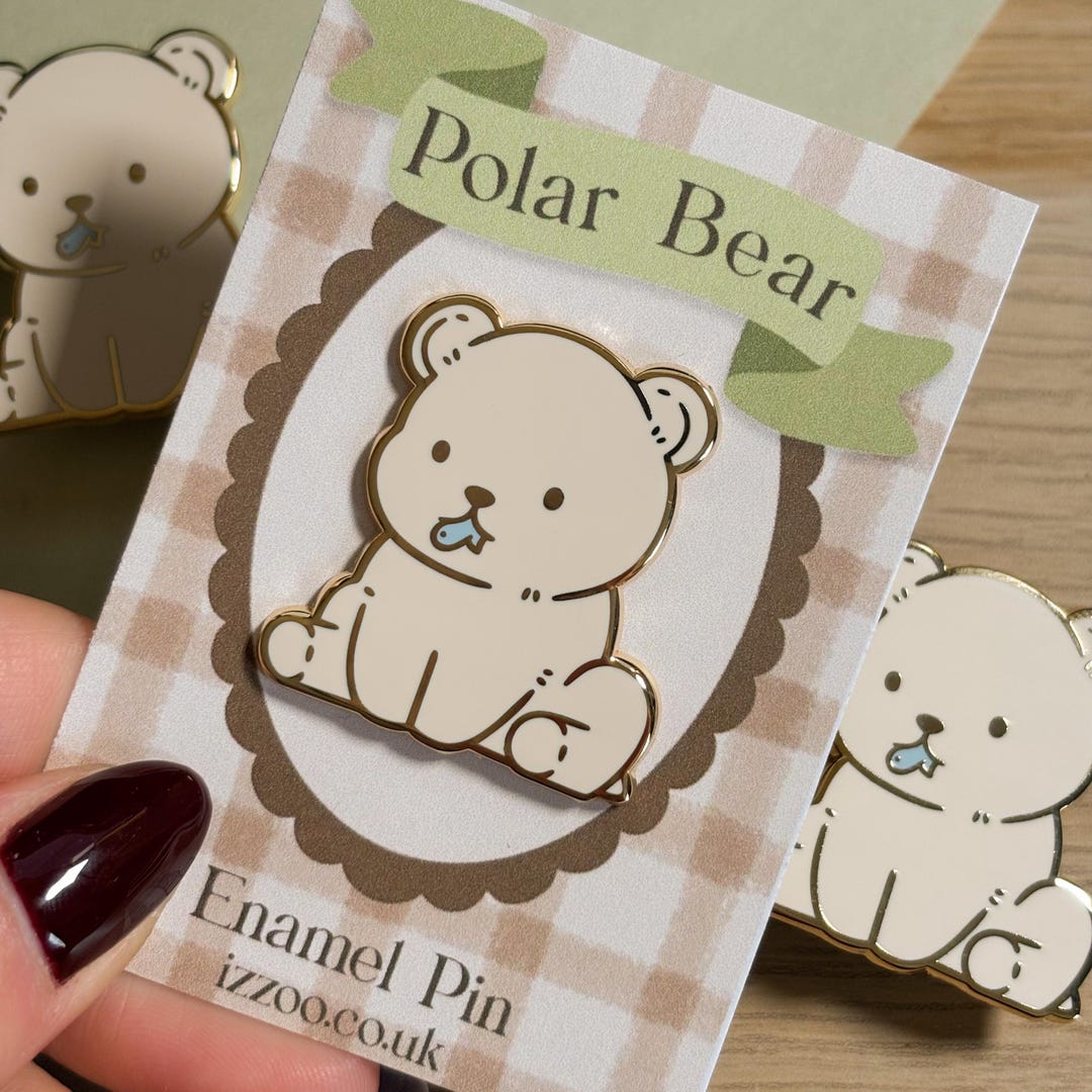 Polar Bear Enamel Pin, Cute Artic Enamel Pin, Polar Bear Lover Gift ...