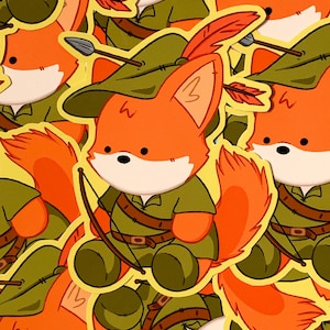 Robin Hood Vintage Glossy Vinyl Sticker Waterproof Animated Film ...