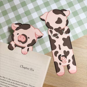 Cute Pig Peeking Bookmark, Cute Book Accessory, Cottage Core Bookmark ...