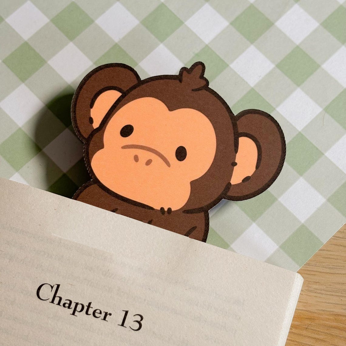 Monkey Bookmark, Cute Animal Page Marker, Handmade Book Lover Gift ...