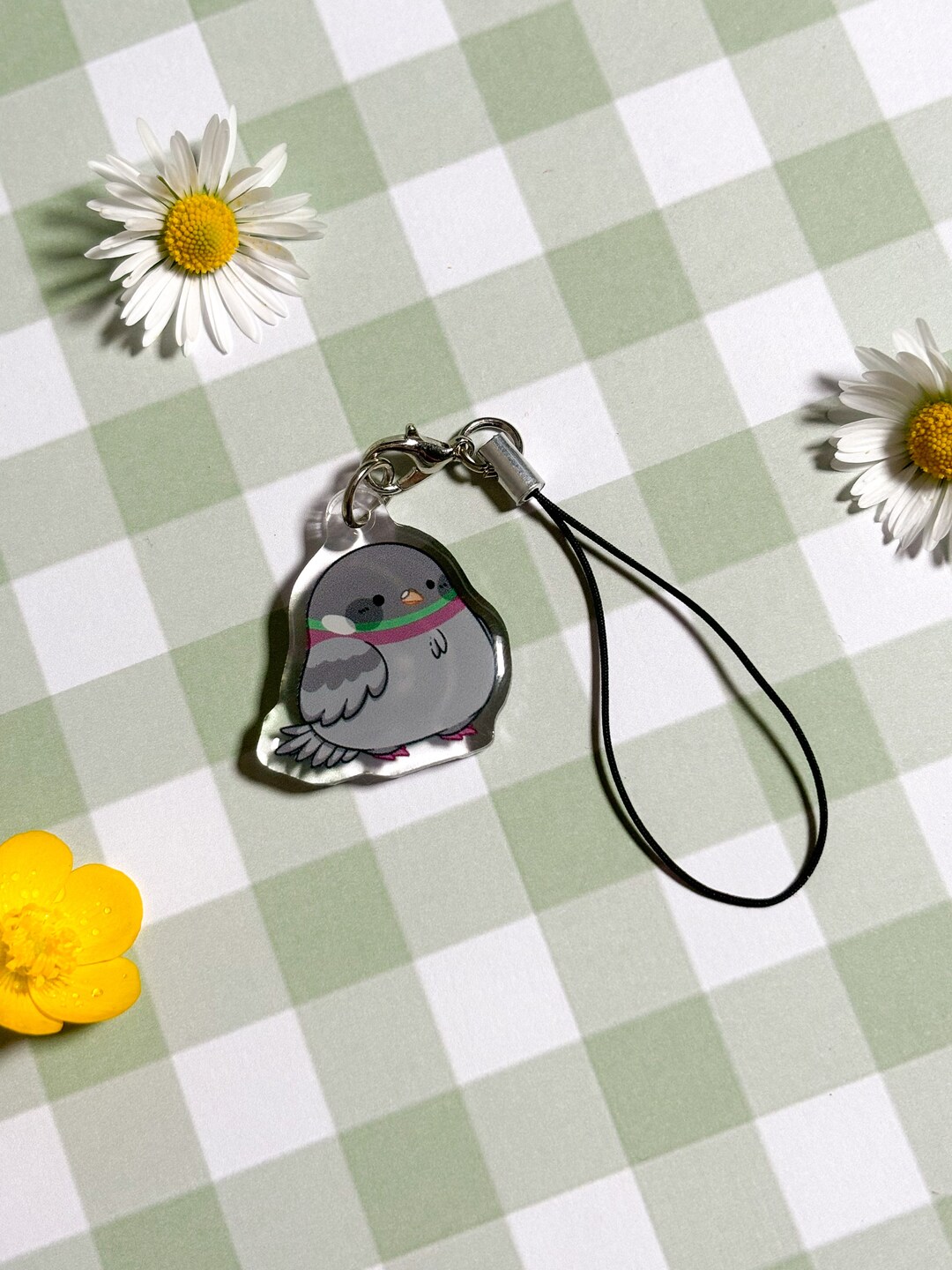 Pigeon 1 Inch Phone Charm Pigeon Bird Charm Rock Dove Keychain Chunky ...