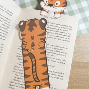 Tiger Peeking Bookmark, Cute Jungle Animal Book Lover Gift, Animal ...