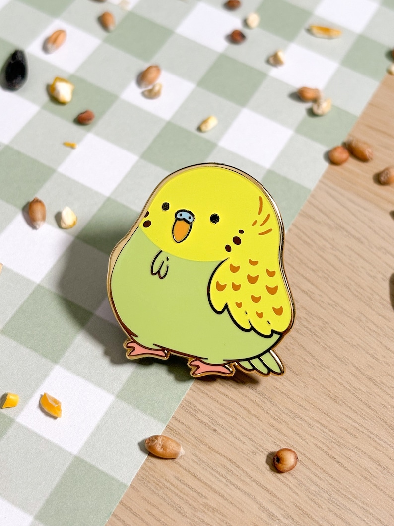 Green Budgie Hard Enamel Pin: Exotic Bird Pet - Etsy