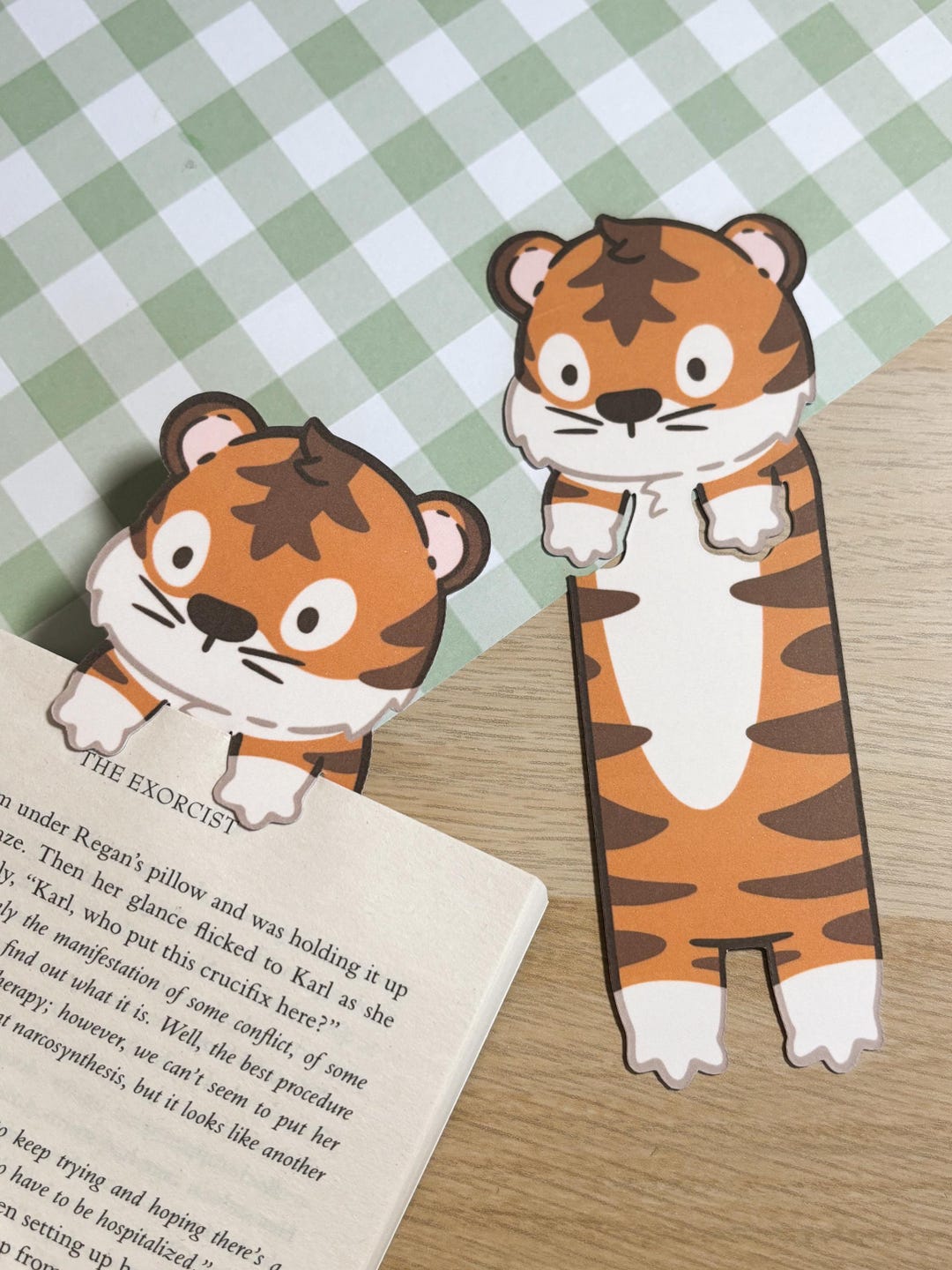 Tiger Peeking Bookmark, Cute Jungle Animal Book Lover Gift, Animal ...