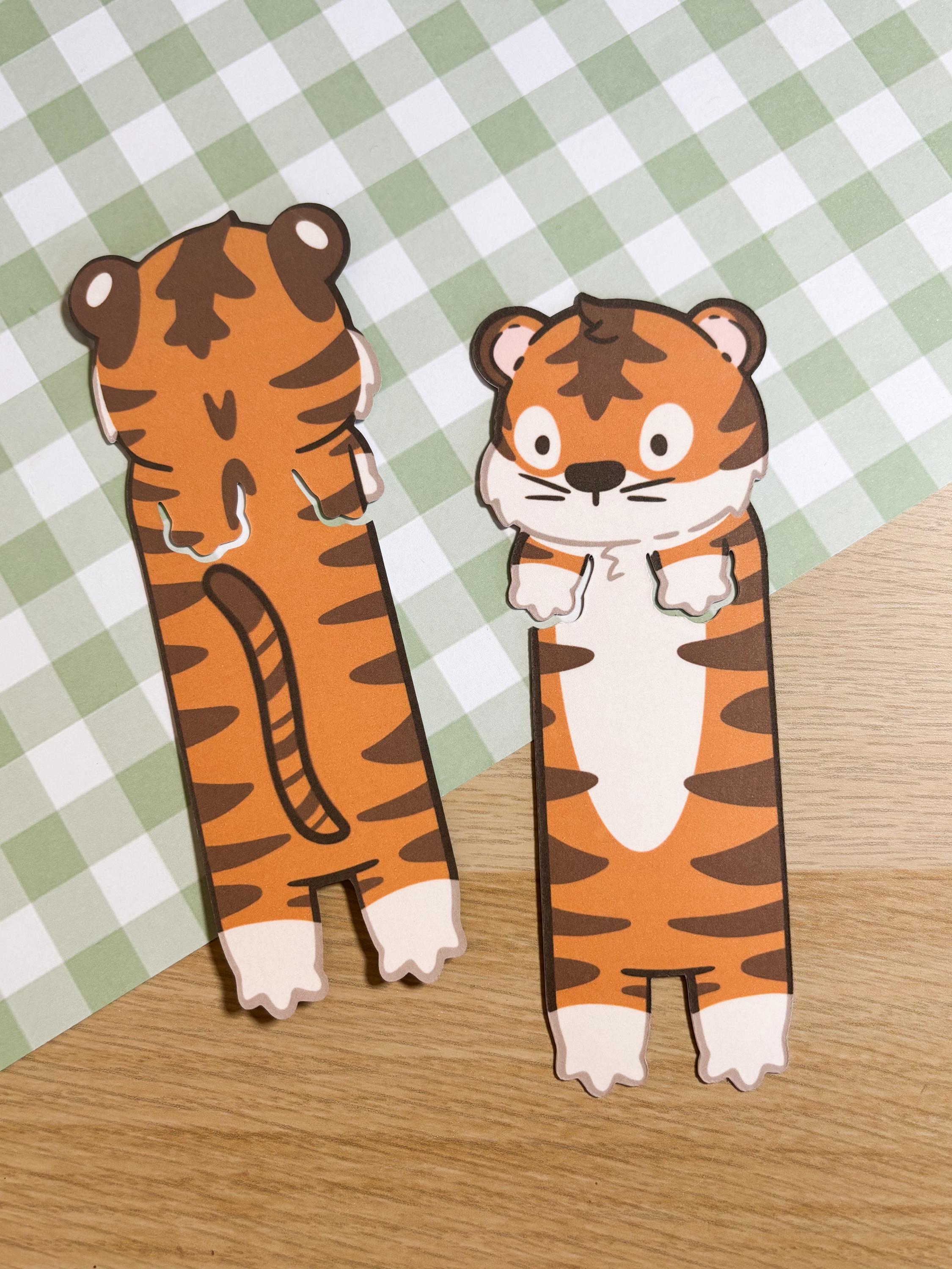 Tiger Peeking Bookmark, Cute Jungle Animal Book Lover Gift, Animal ...