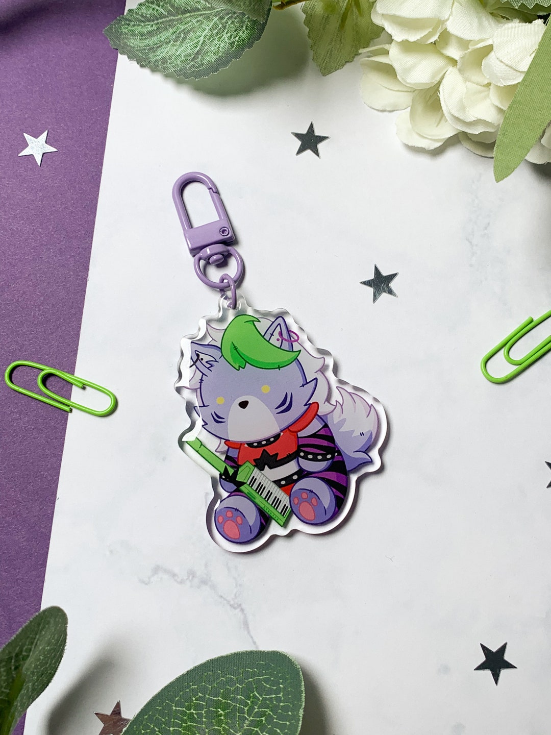 FNAF Glamrock Roxy Epoxy Keychain Security Breach Gaming Keyring FNAF ...