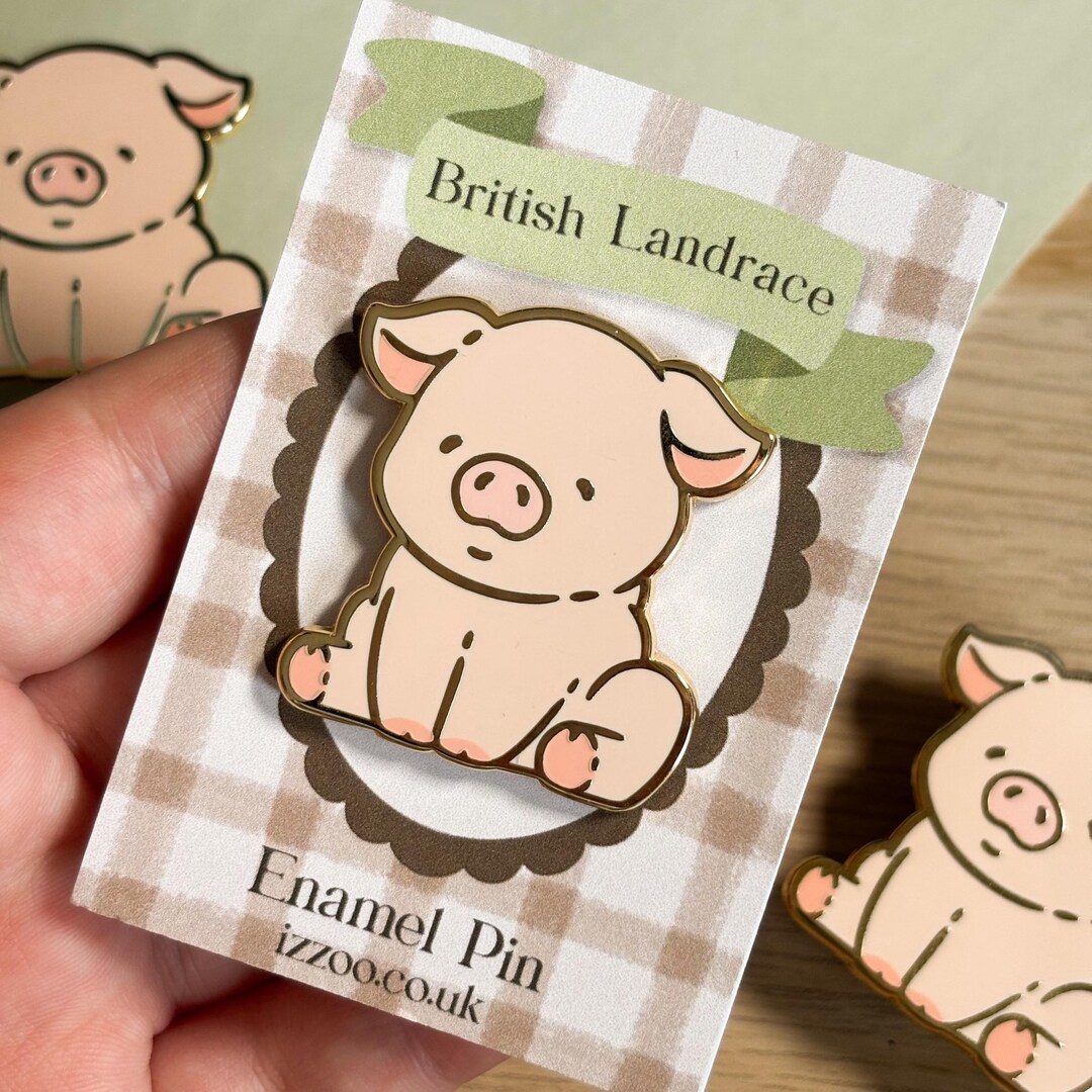 Cute Pig Enamel Pin, Farm Animal Enamel Pin, Piglet Pin, Gift for ...