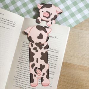 Cute Pig Peeking Bookmark, Cute Book Accessory, Cottage Core Bookmark ...