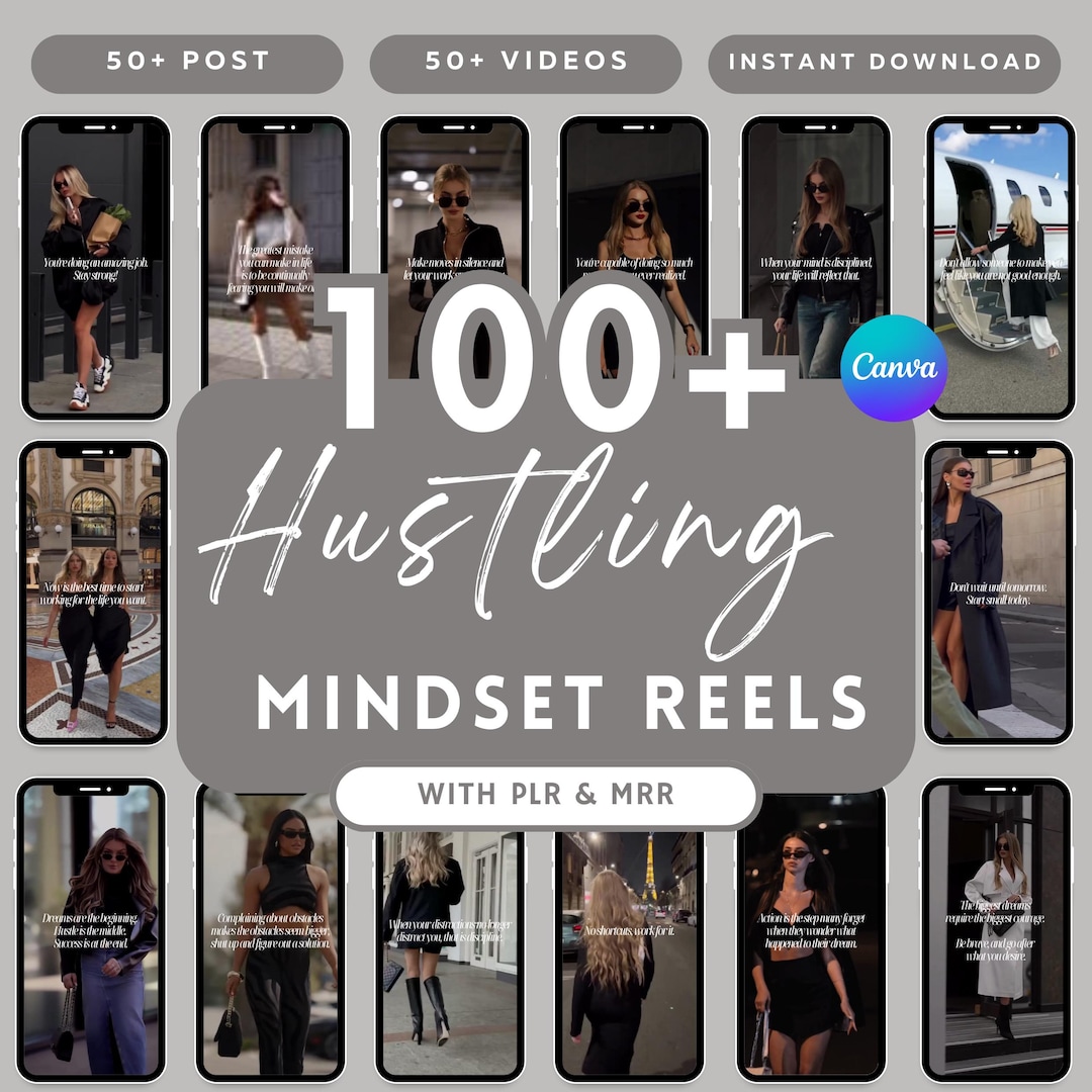 100 Hustling Mindset Woman Reels, Motivational Quote Instagram Reels ...
