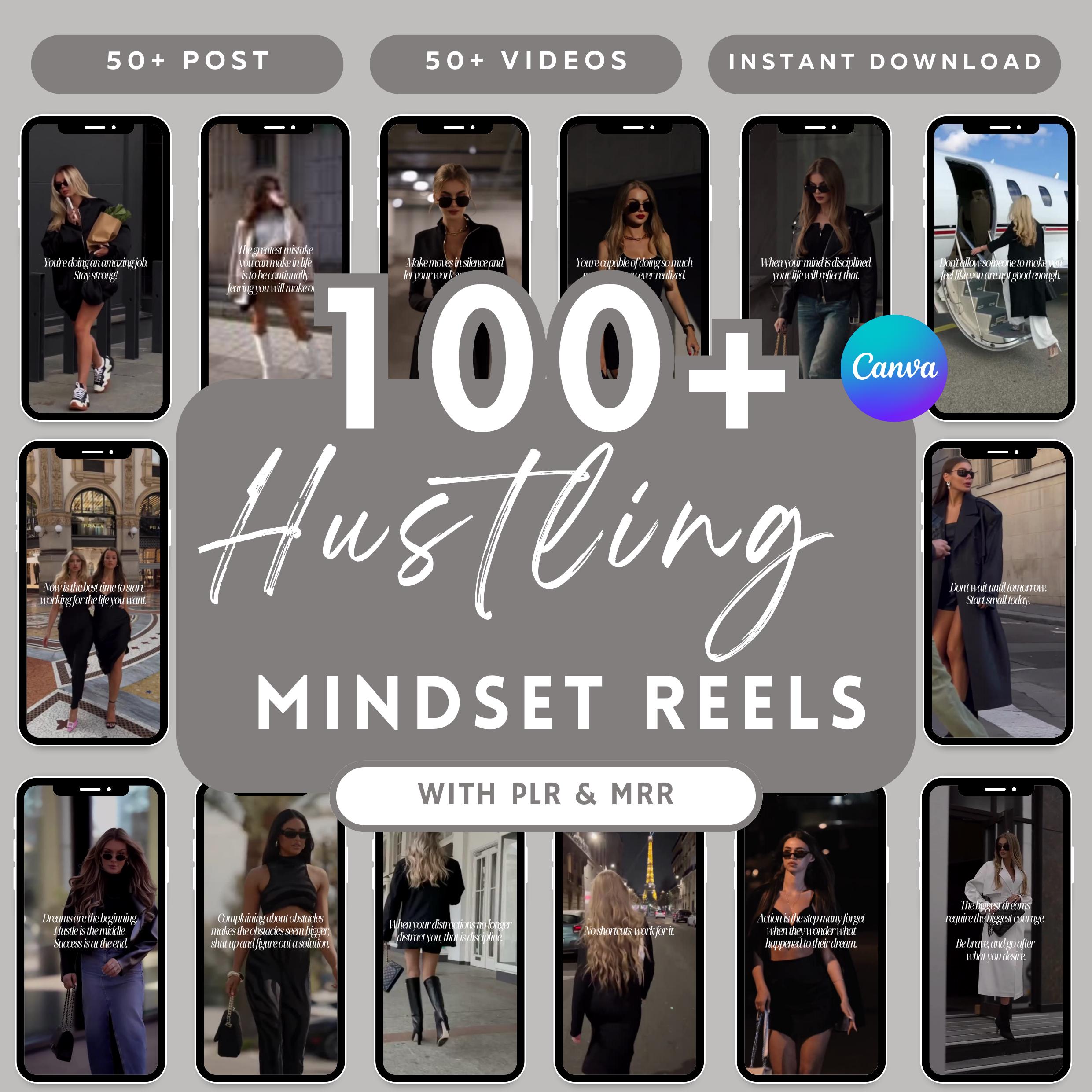 100 Hustling Mindset Woman Reels, Motivational Quote Instagram Reels ...