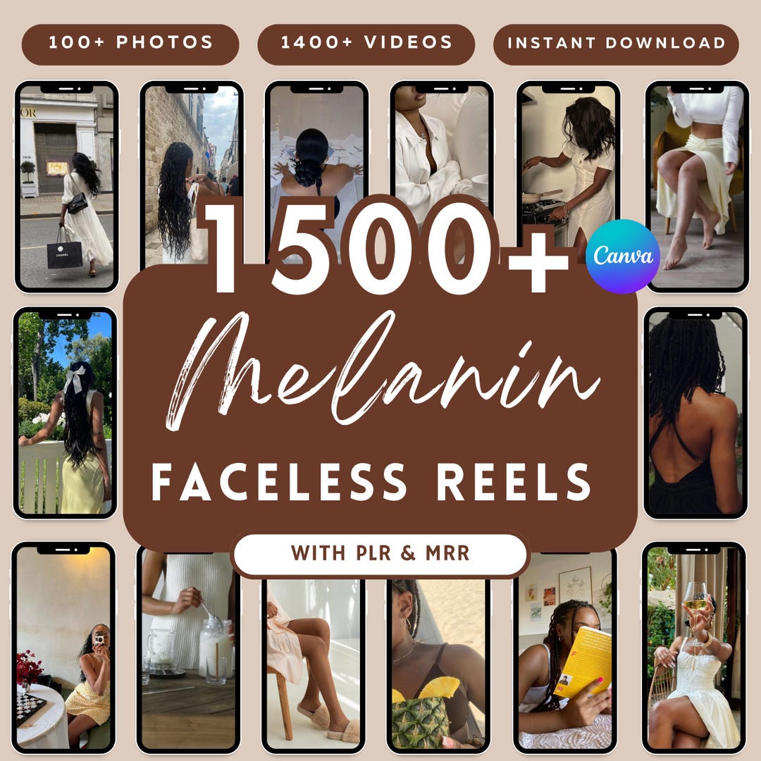 1500+ Melanin Faceless Videos Photo Bundle for Instagram Reels ...