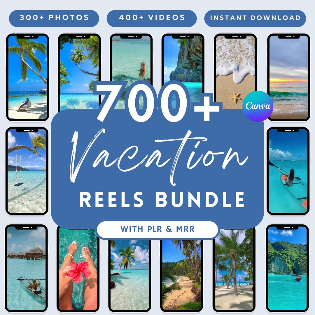 700 Beach/vacation Videos Photo Bundle for Instagram Reels, Faceless ...