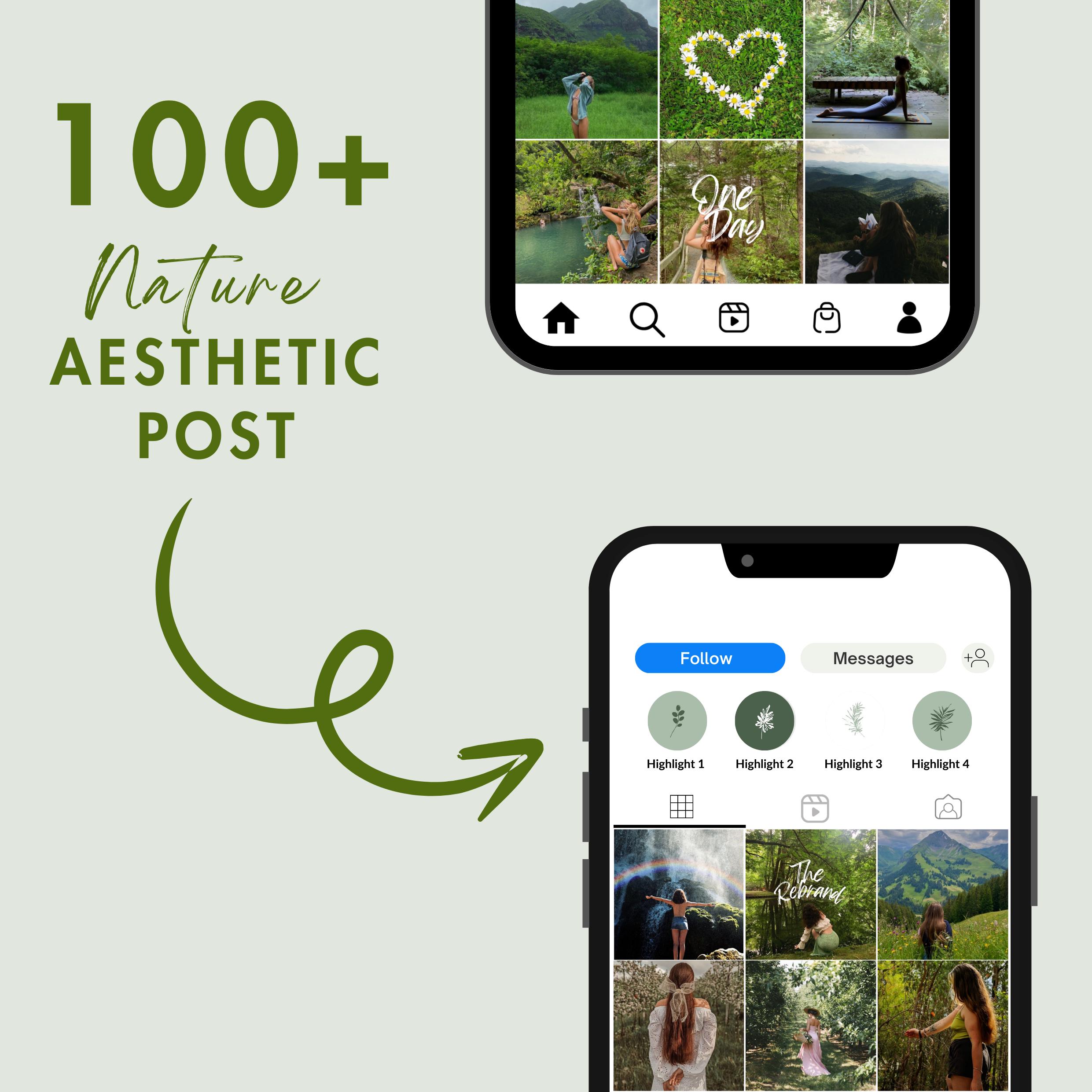 300+ Nature Aesthetic Faceless Reels, Matching Instagram Photo Post ...