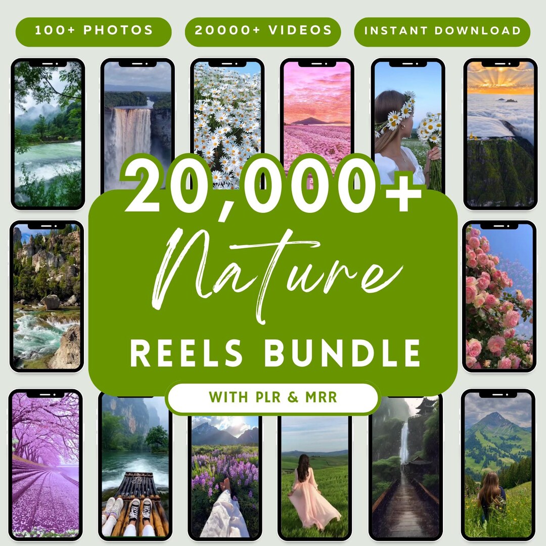 20,000+ Nature Aesthetic Video Bundle, Faceless Reels, Travel, Sky, Drone Shots, Tiktok ...