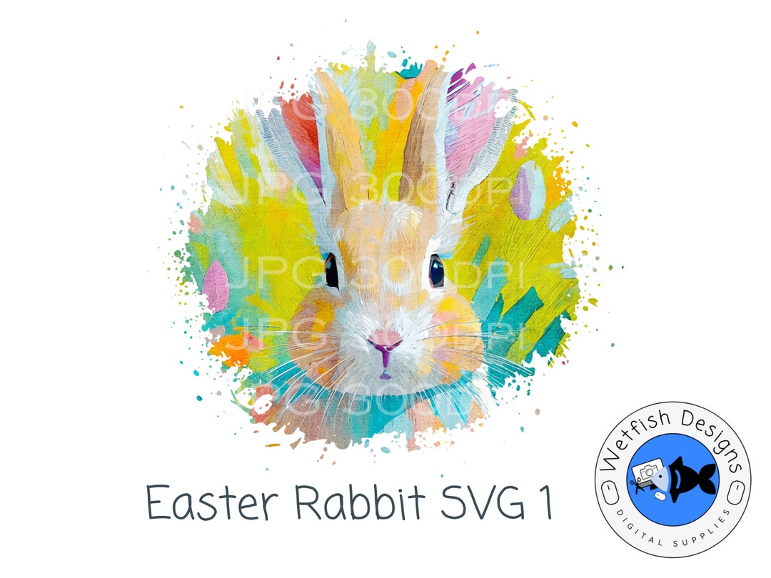 Color Splash Easter Rabbit Pop Art SVG Cutting File for T-shirts ...