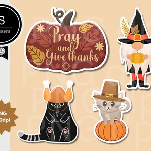 Sticker for Thanksgiving Scrap Book Cute Autumn Printable Sticker Set ...