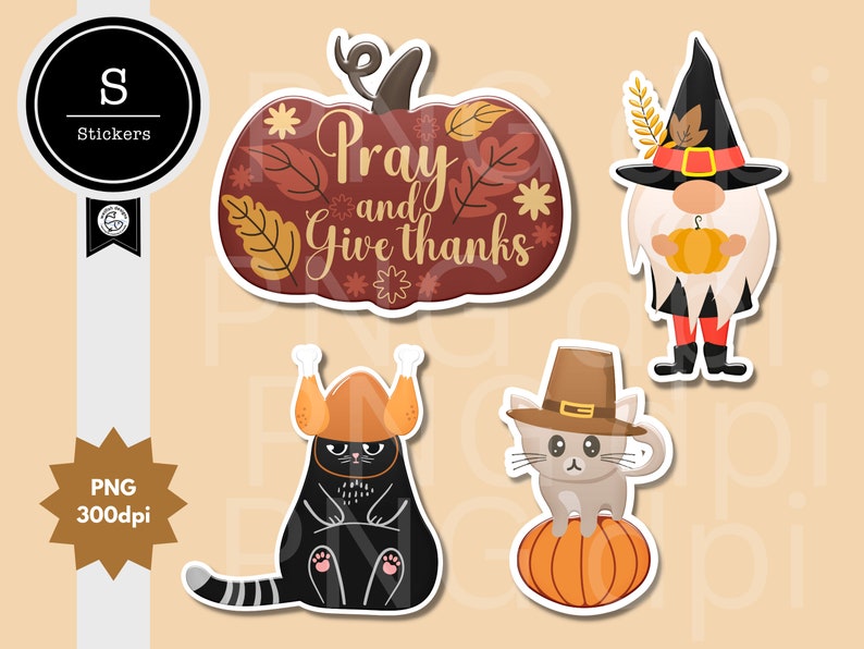 Sticker for Thanksgiving Scrap Book Cute Autumn Printable Sticker Set ...