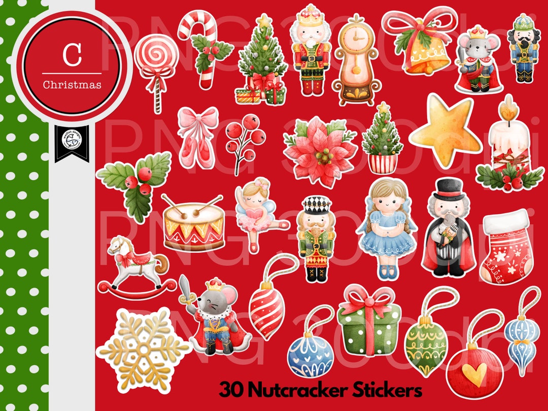 Nutcracker Ballet Cute Stickers for Kids Christmas Scrap Book Holiday ...