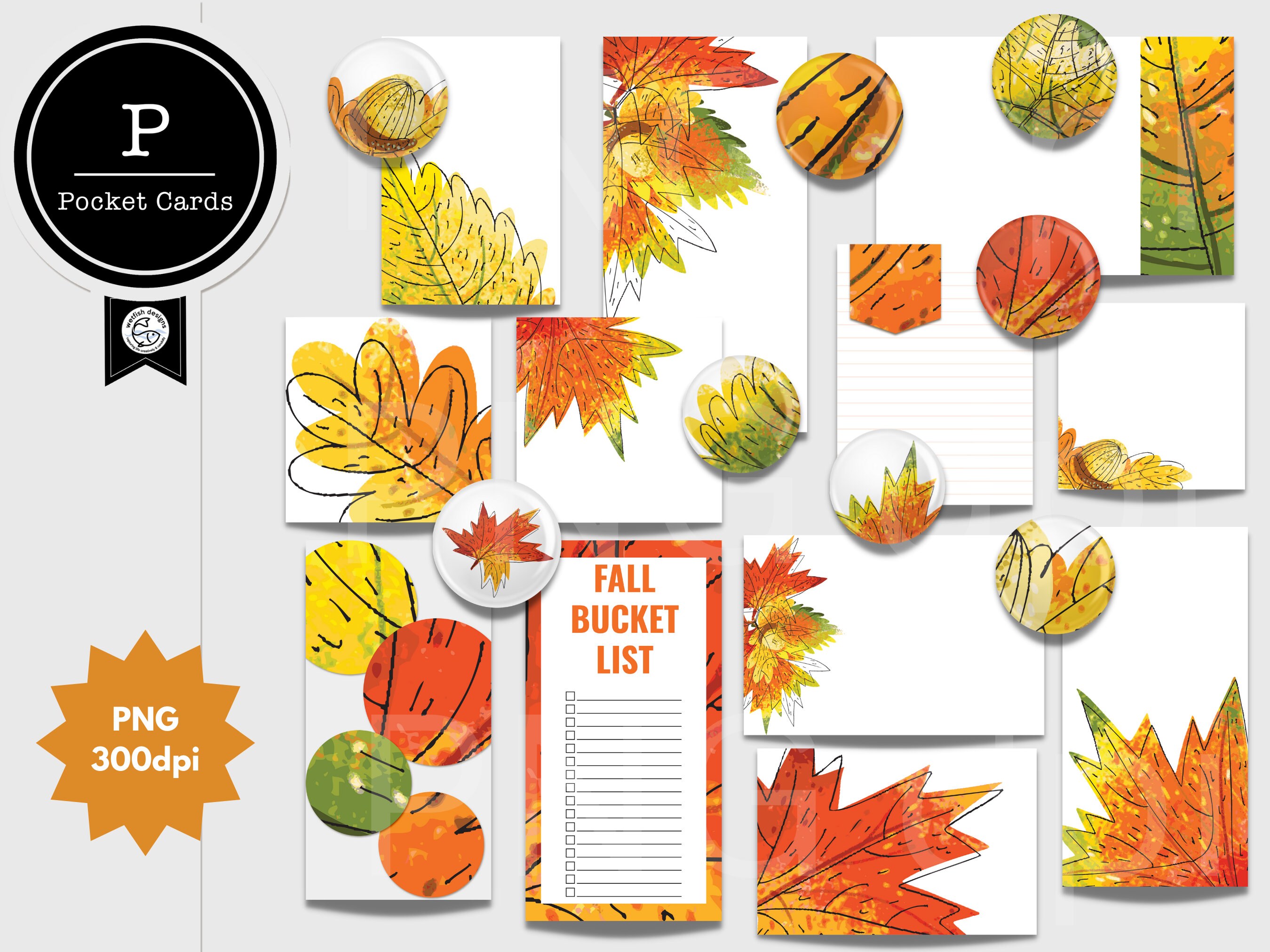 Printable Cards for Autumn Scrap Book Fall Leaves Printable Pocket ...
