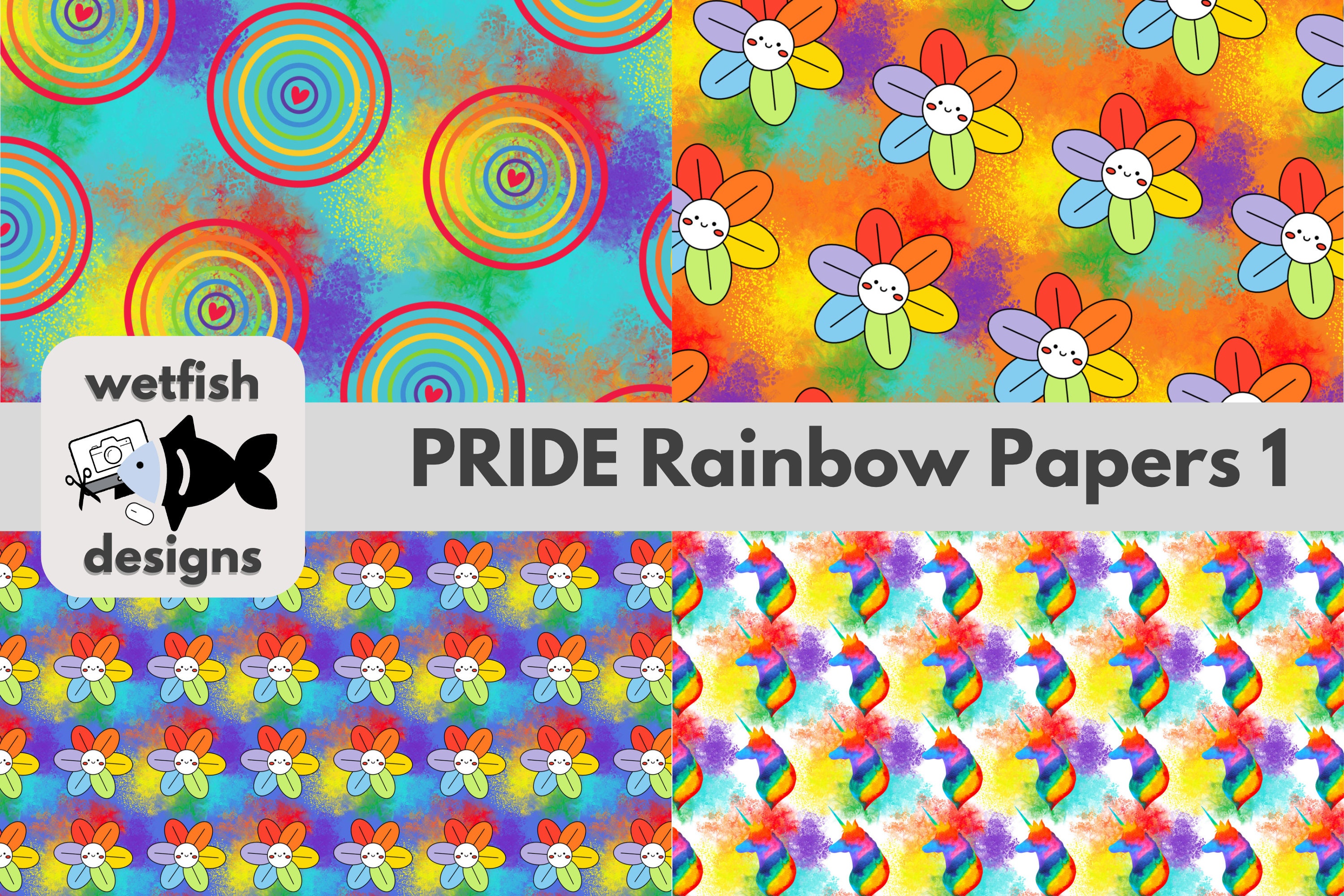 PRIDE Rainbow Background Printable Papers JPG 300dpi - Etsy