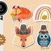 Sticker for Thanksgiving Scrap Book Cute Autumn Printable Sticker Set ...