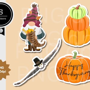 Sticker for Thanksgiving Scrap Book Cute Autumn Printable Sticker Set ...