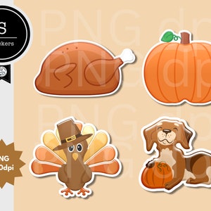 Sticker for Thanksgiving Scrap Book Cute Autumn Printable Sticker Set ...