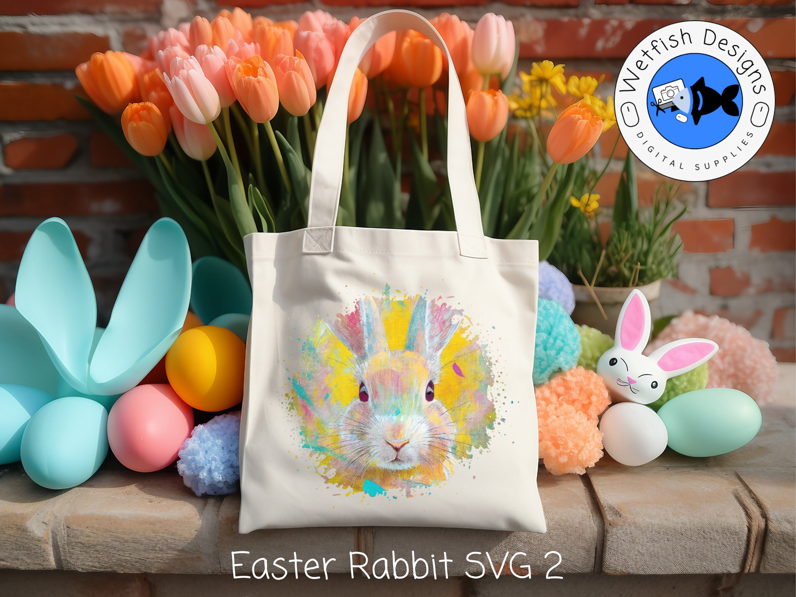 Color Splash Easter Rabbit Pop Art SVG Cutting File for T-shirts ...