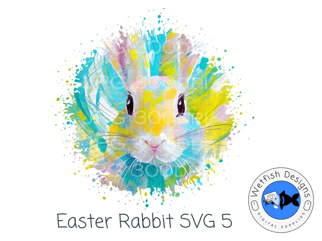 Color Splash Easter Rabbit Pop Art SVG Cutting File for T-shirts ...