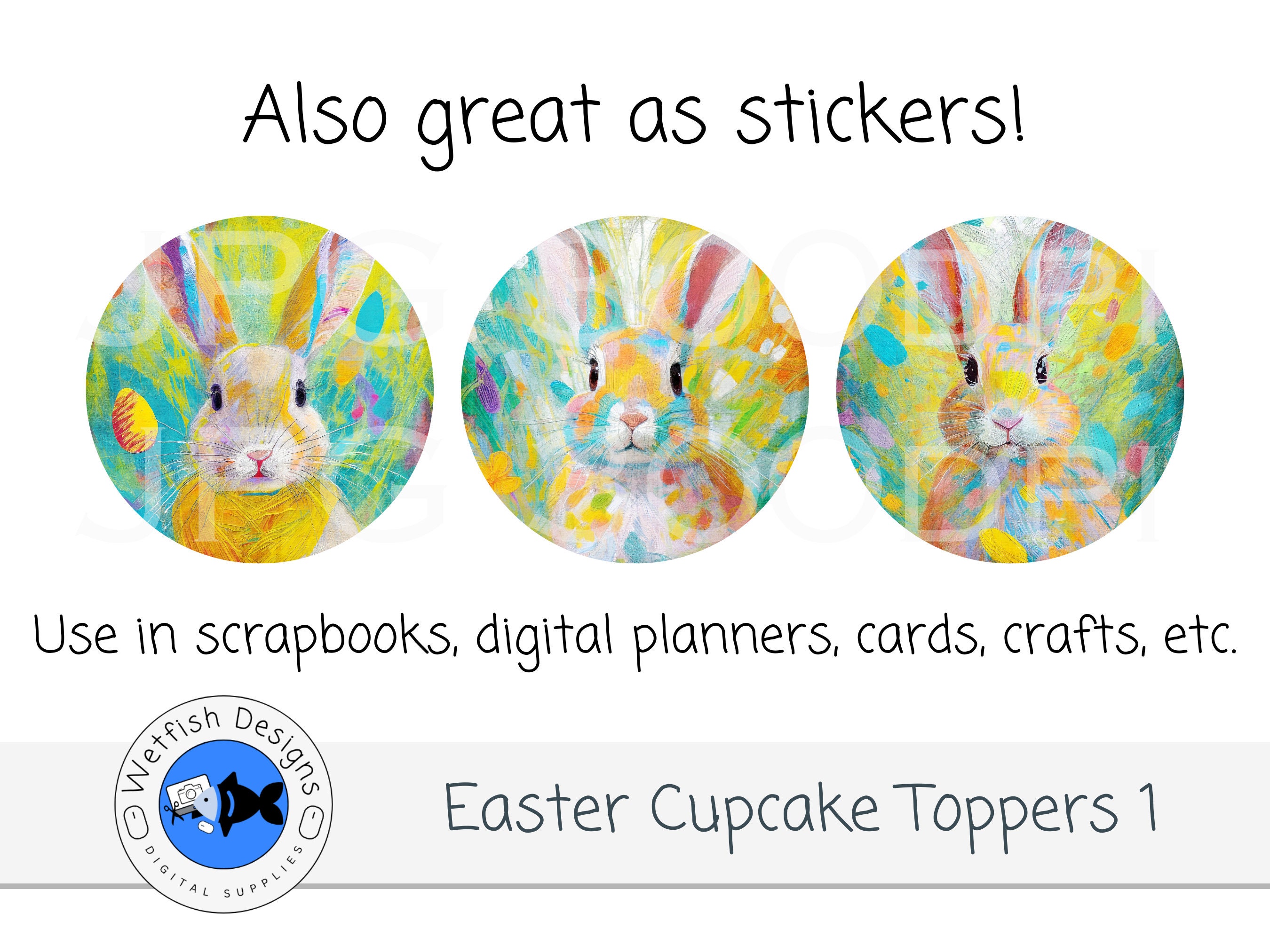 Easter Rabbit Printable Cupcake Toppers - Etsy