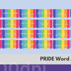 PRIDE Word Art Set Two for Digital Planners, Digital Scrapbooking ...