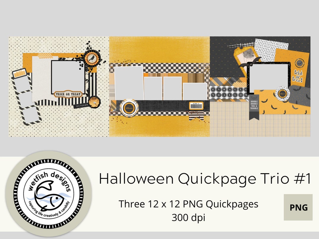 Scrapbook Quick Pages for Halloween Printable Scrapbook Templates for ...