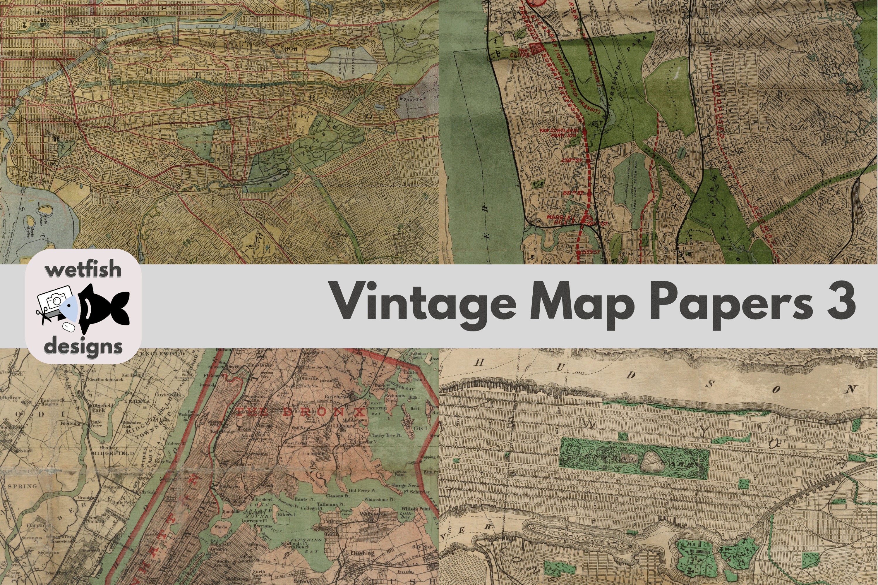 Vintage Map Papers 4 12x12 Inches JPG 300dpi - Etsy