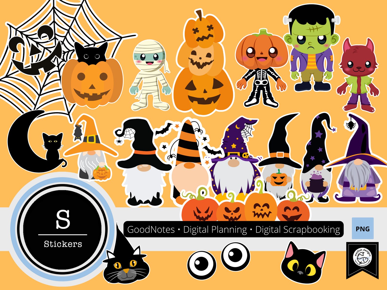Sticker for Halloween Scrapbook Cute Kid Printable Stickers for Digital ...