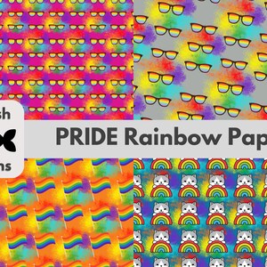 PRIDE Rainbow Background Printable Papers JPG 300dpi - Etsy