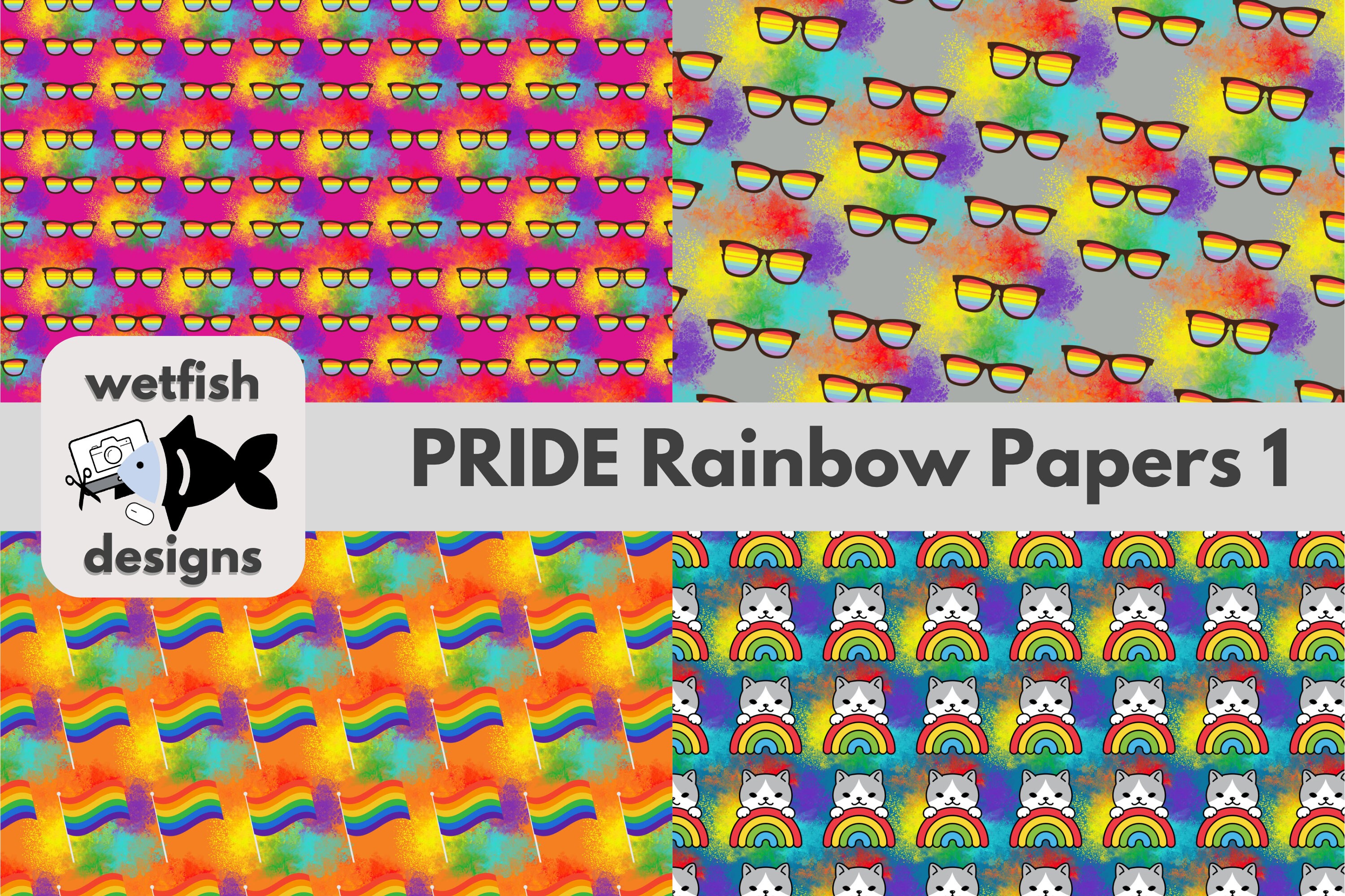 PRIDE Rainbow Background Printable Papers JPG 300dpi - Etsy
