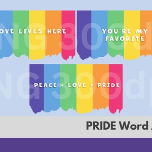 PRIDE Word Art Set Two for Digital Planners, Digital Scrapbooking ...
