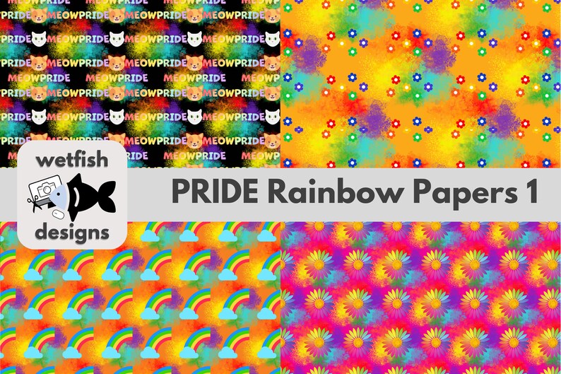 PRIDE Rainbow Background Printable Papers JPG 300dpi - Etsy