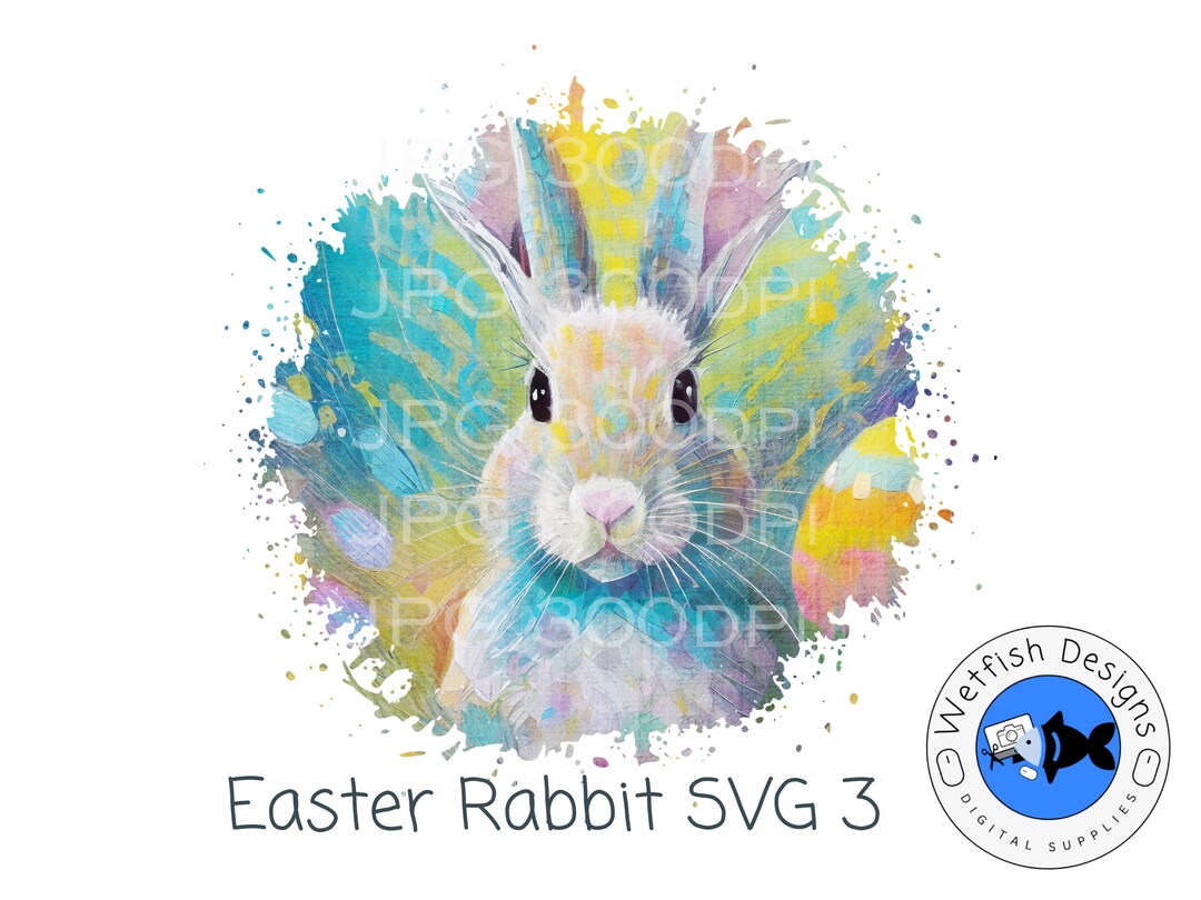 Color Splash Easter Rabbit Pop Art SVG Cutting File for T-shirts ...